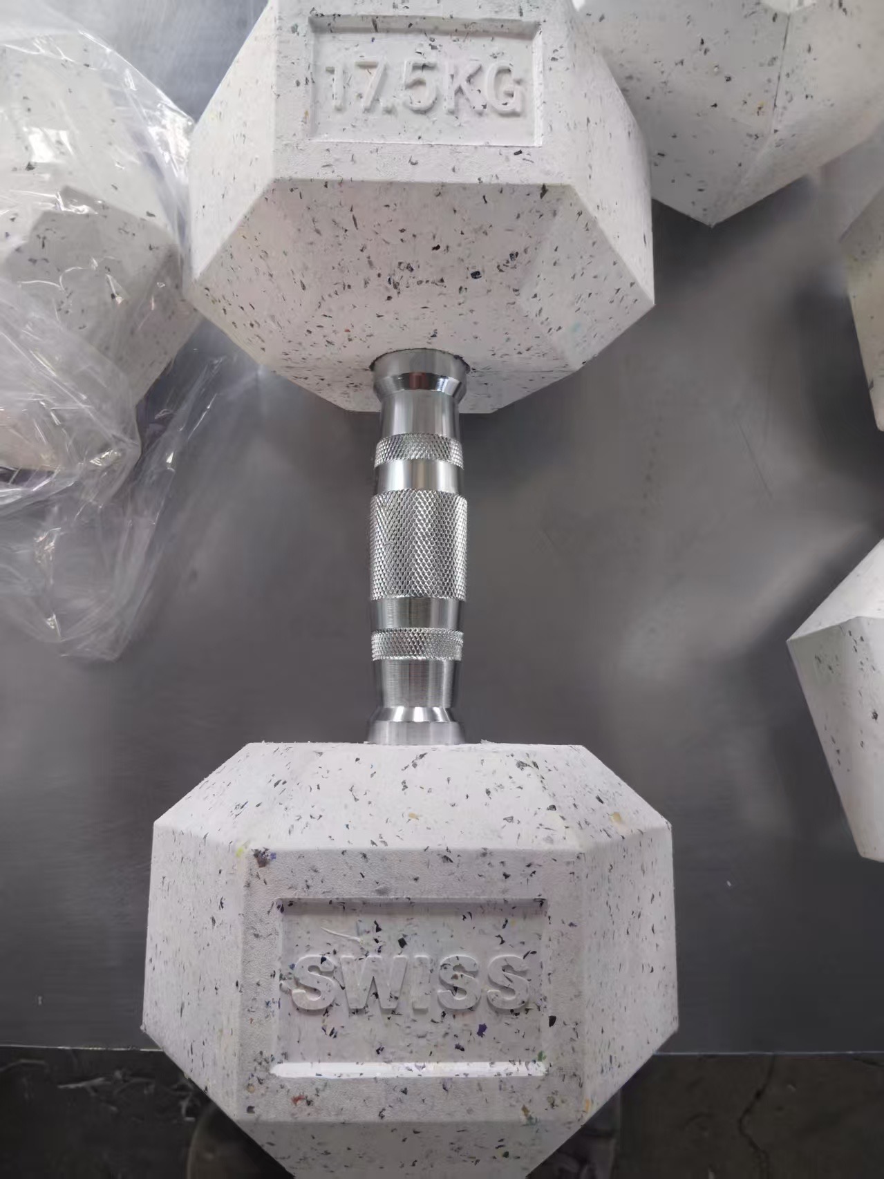 White Rubber Hex Dumbbell Set 2.5-20kg - SWISS Barbell